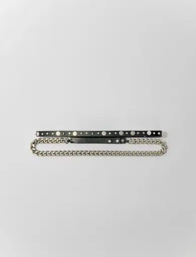 Maje Double Leather and Chain Belt in Black Size 2 /AU 10 | The Volte