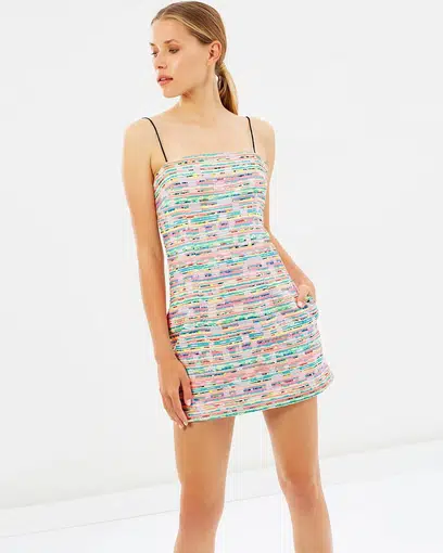 By Johnny Neon Weave Pocket Mini Dress Multi Size 8 | The Volte
