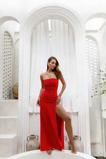 MODE MILA Remi Dress Ruby Red Size S/Au 8 | The Volte