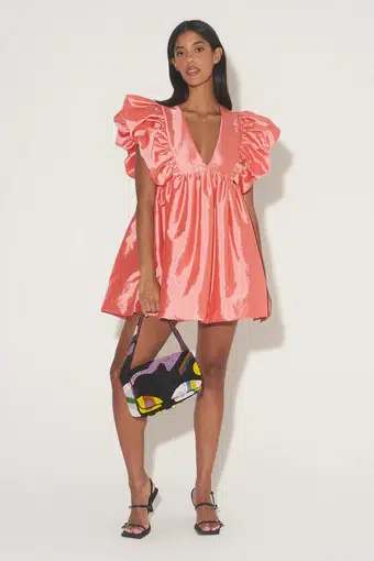 Hansen & Gretel Cosmo Mini Dress in Watermelon Size 6 | The Volte