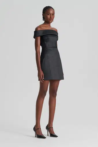 Scanlan Theodore Tinsel Mini Dress Black Size 8 | The Volte