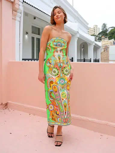 Alemais Pinball Bodice Midi Dress Multi Size 8 | The Volte