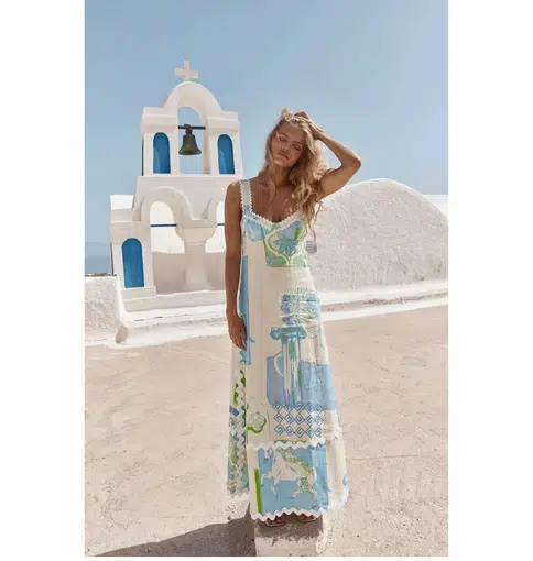 Zaco Deluca Dress in Theotokos Ocean Size AU 10 | The Volte