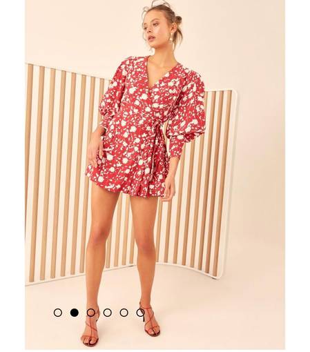 C/MEO Collective Opacity Dress- Chilli Red Floral 10 | The Volte