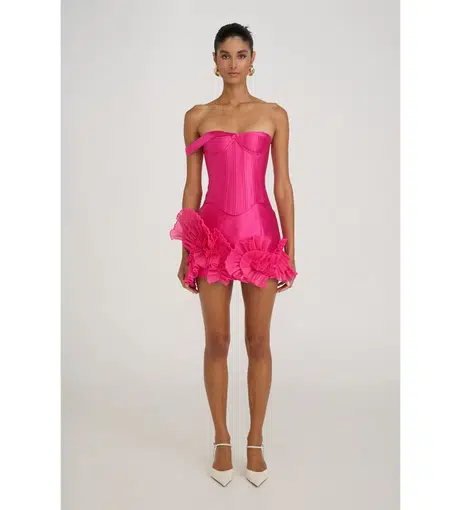 Eliya the Label Jenaya Top Size S and Kerrie Skirt Size XS Set Magenta