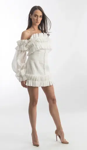 Joslin Studio Alison Linen Ramie Dress White Size 6 | The Volte