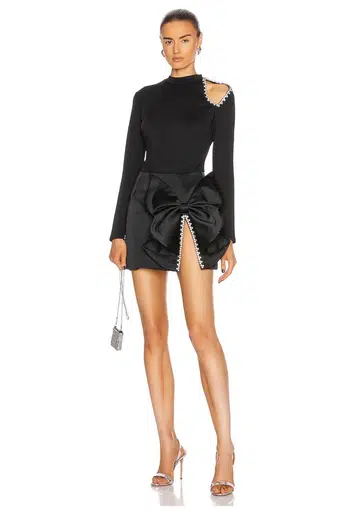 Area Butterfly Bow Mini Skirt Black Size 8 | The Volte