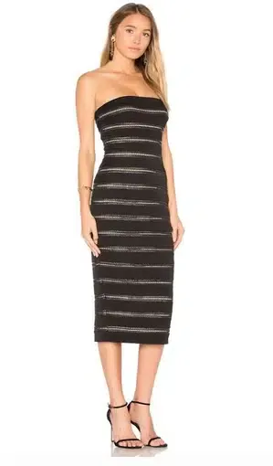 Misha Collection Agnetta Strapless Midi Dress Black Size 8 | The Volte
