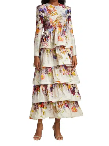 Zimmermann Prima Tiered Midi Dress Floral Size 1 / Au 10 | The Volte