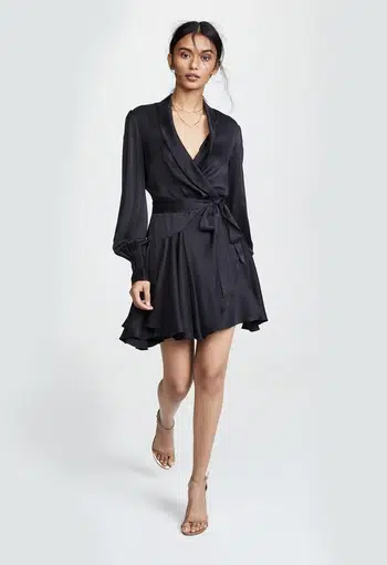 Zimmerman Silk Wrap Dress Black Size 0/Au 8 | The Volte