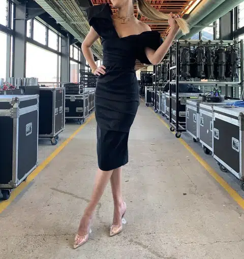 Rachel Gilbert Frey Midi Dress Black Size 2 / Au 10 | The Volte