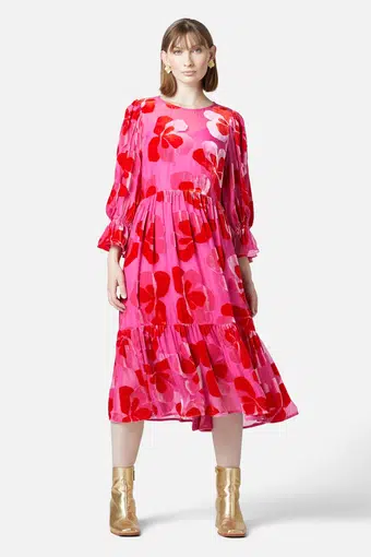 Gorman Pansy Devore Dress Maxi Pink Size AU 12 | The Volte