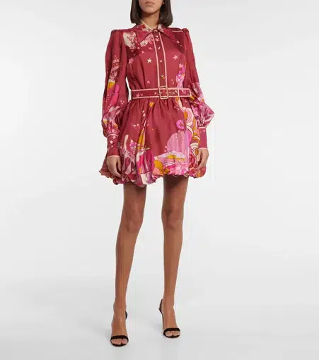 Zimmermann Concert Bubble Shirt Dress in Plum Collage Size 0/ AU 8