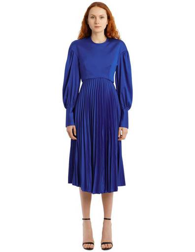 Nicola Finnetti Evelyn Midi Blue Dress Size 8 | The Volte