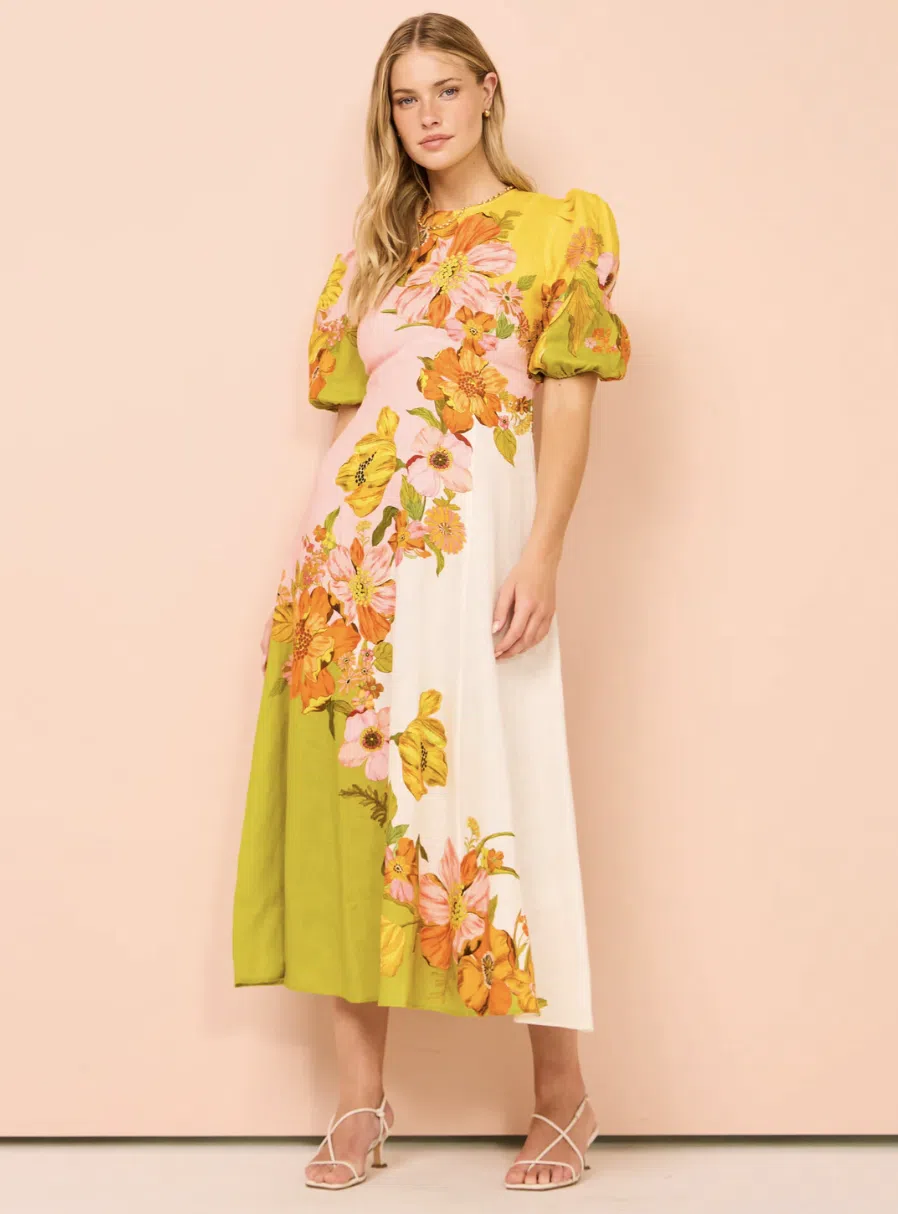 Alemais Silas Midi Dress Floral Size 10 | The Volte