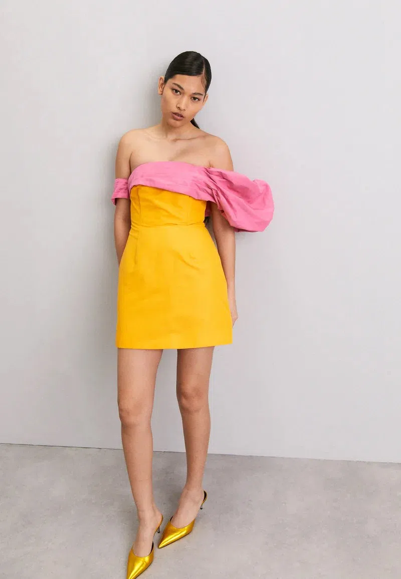 Rachel Gilbert Manuela Dress Yellow/Pink Size 8 | The Volte