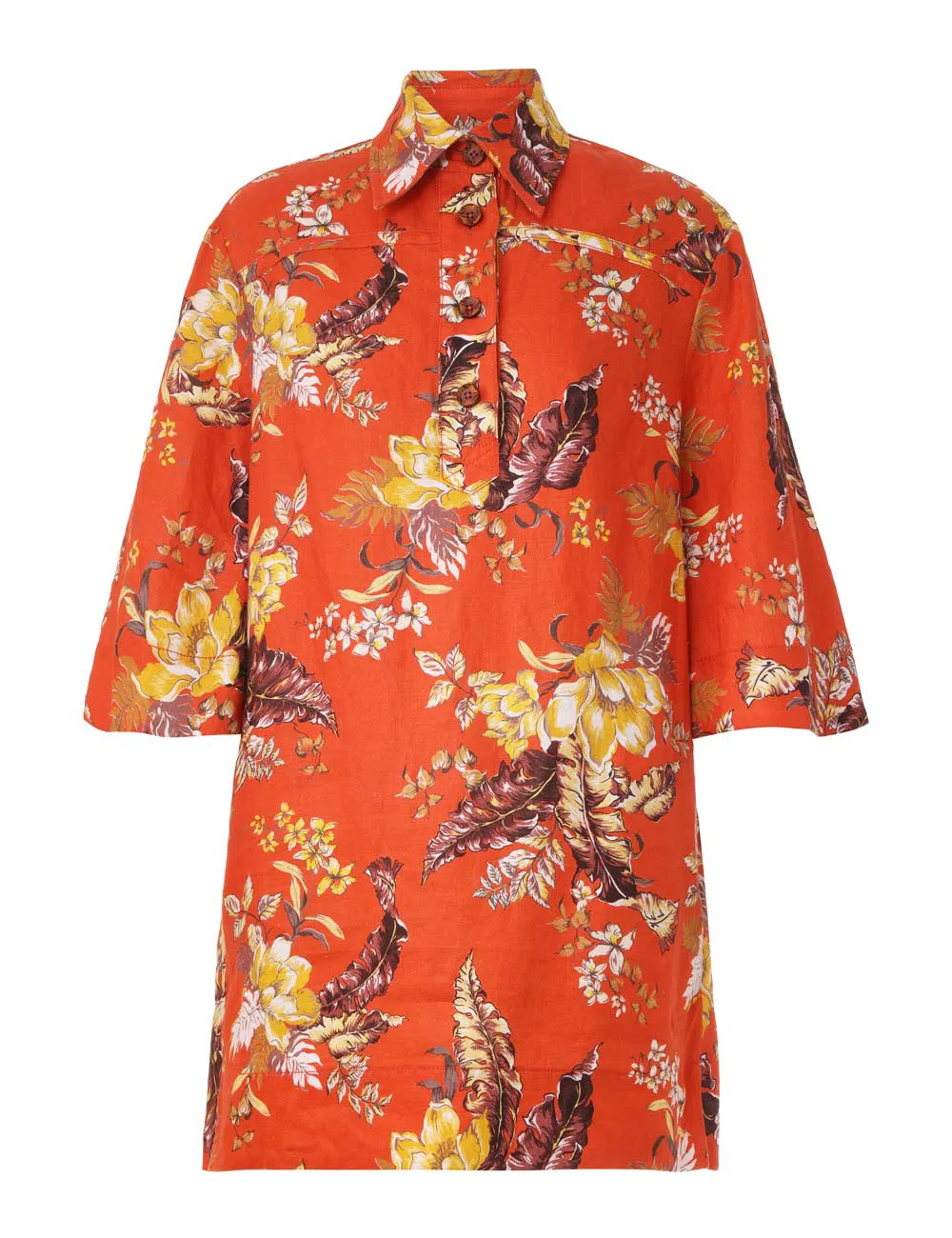 Zimmermann The Matchmaker Tunic Dress in Red Tropical Floral Size 3/Au
