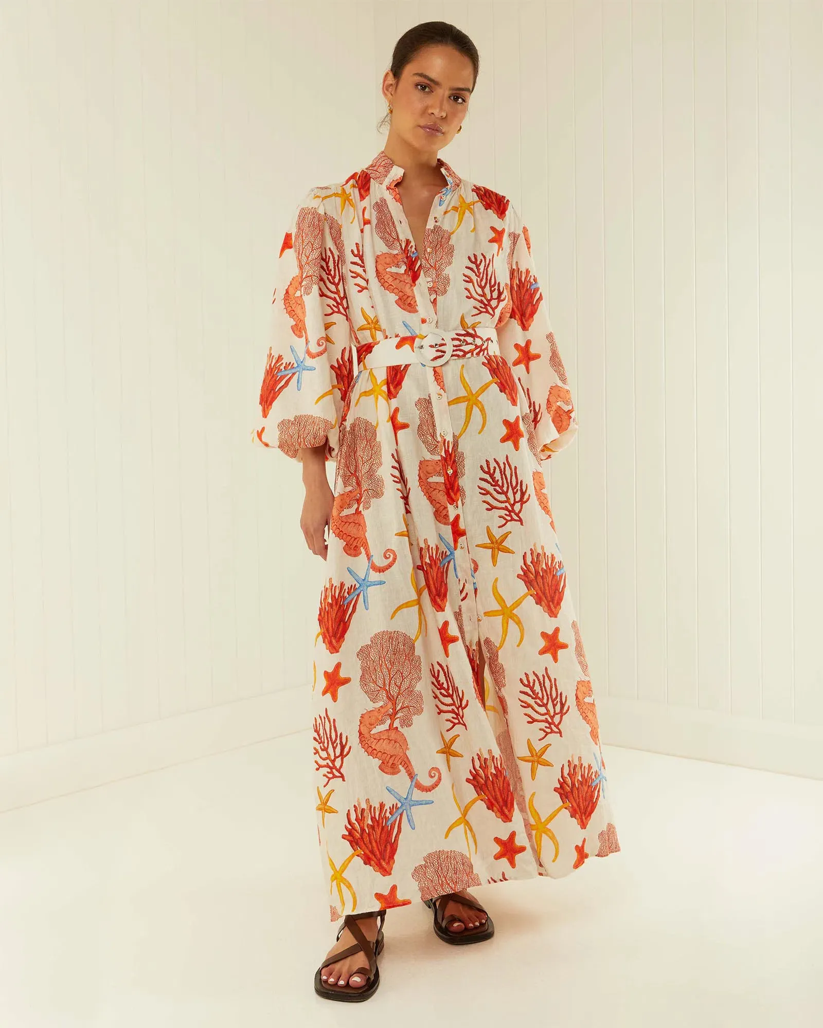 Palm Noosa Noddy Dress Coral Print Size 12 | The Volte