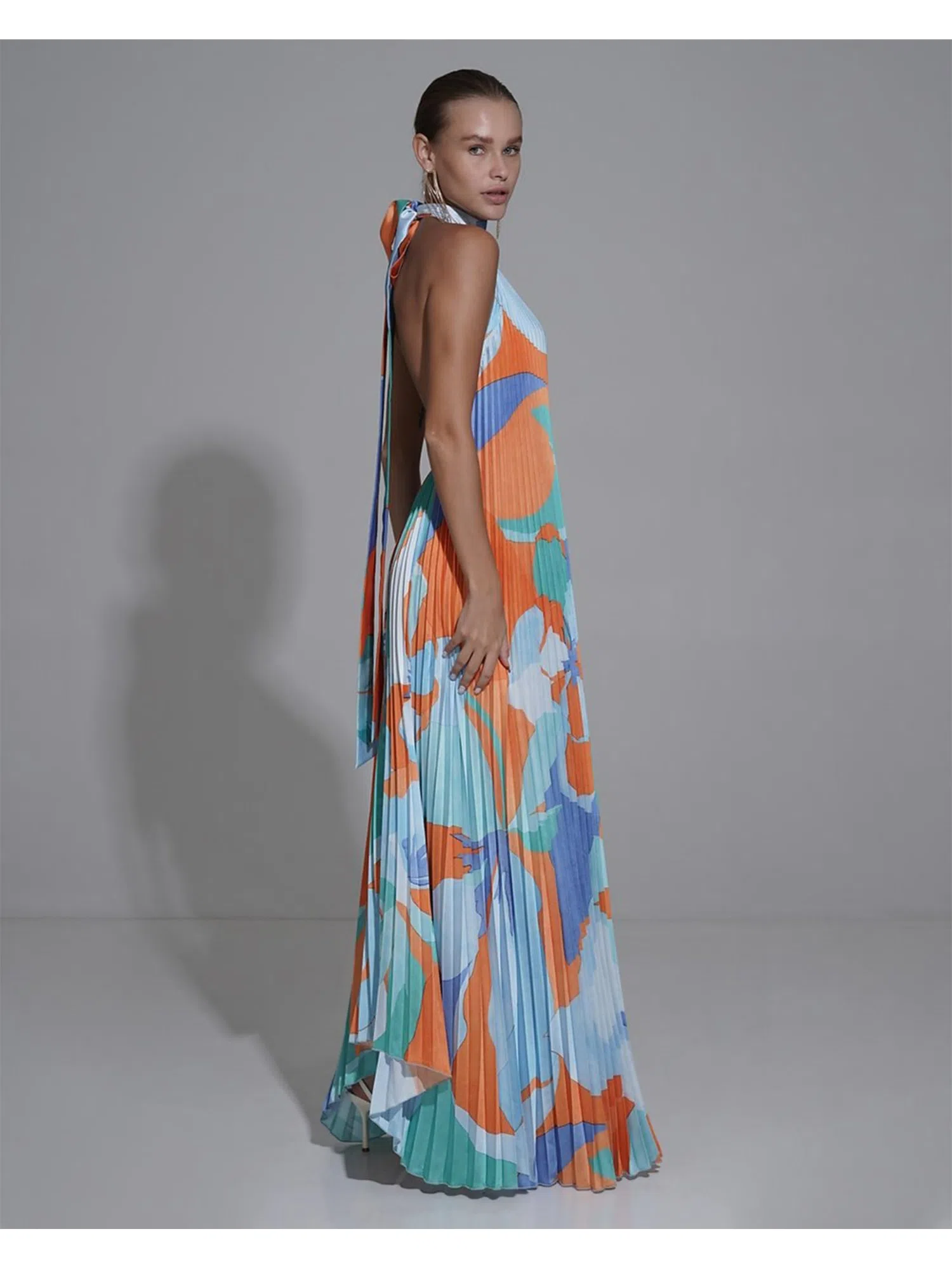 Lidee Opera Gown Capri Print Orange Size AU 10 | The Volte