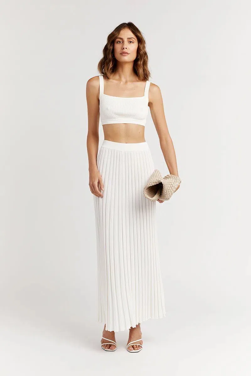 Dissh Ollie Rib Knit Set White Size L/ Au 12 | The Volte