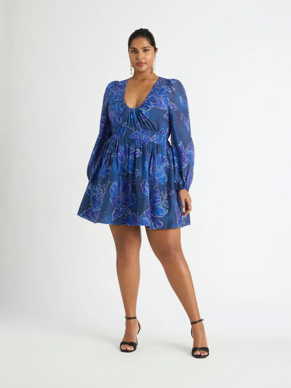 Sheike Tokyo Floral Mini Dress Blue Size 16 | The Volte