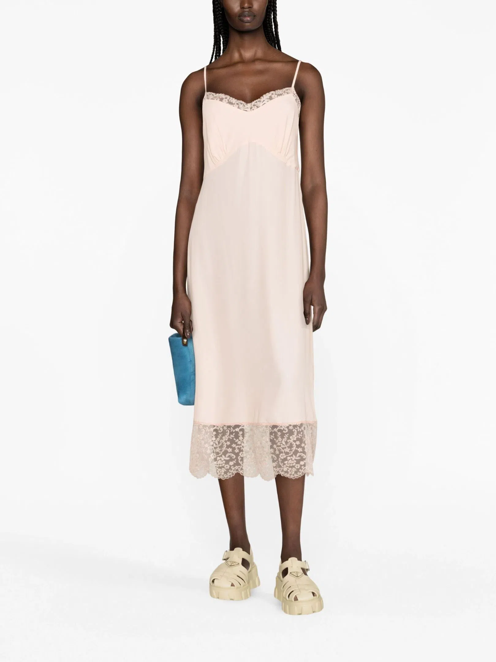 Simone Rocha Lace Trim Slip Dress Pink Size 12 | The Volte