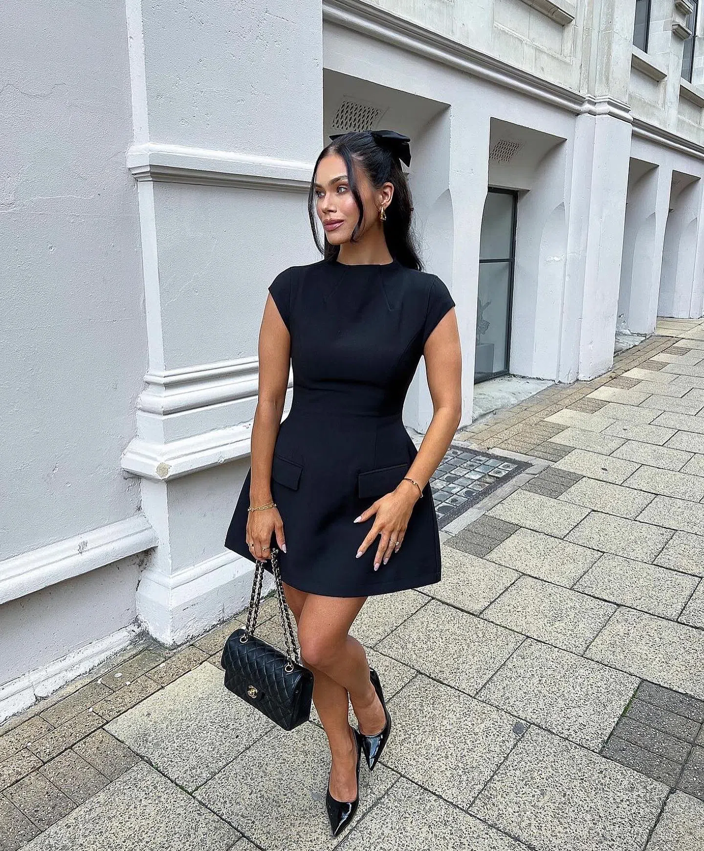 Odd Muse The Ultimate Muse Cap Sleeve Mini Dress Black Size 8