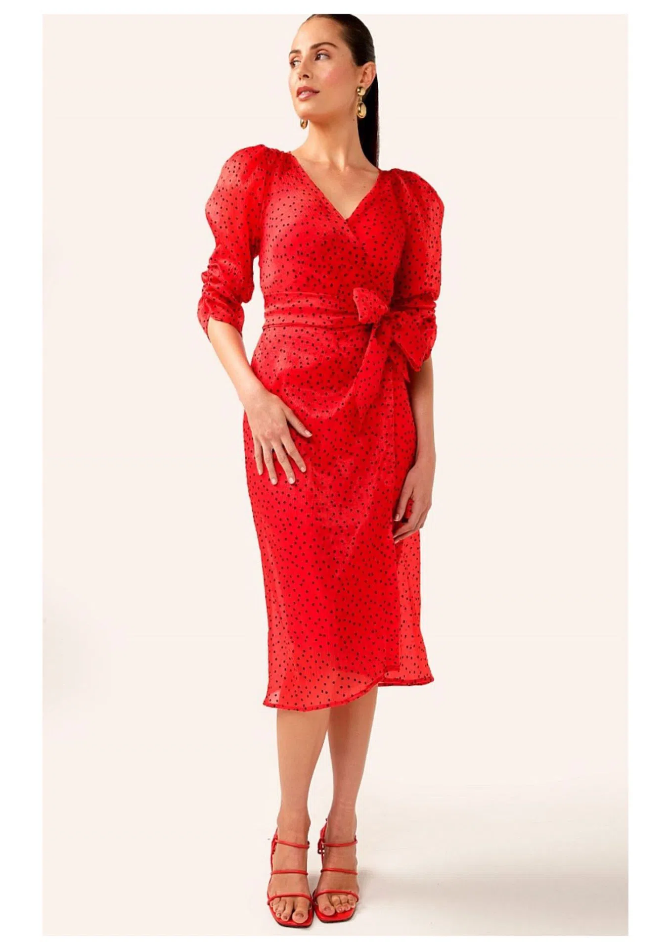 Sacha Drake Luna Lu Midi Dress Red Size 14 | The Volte