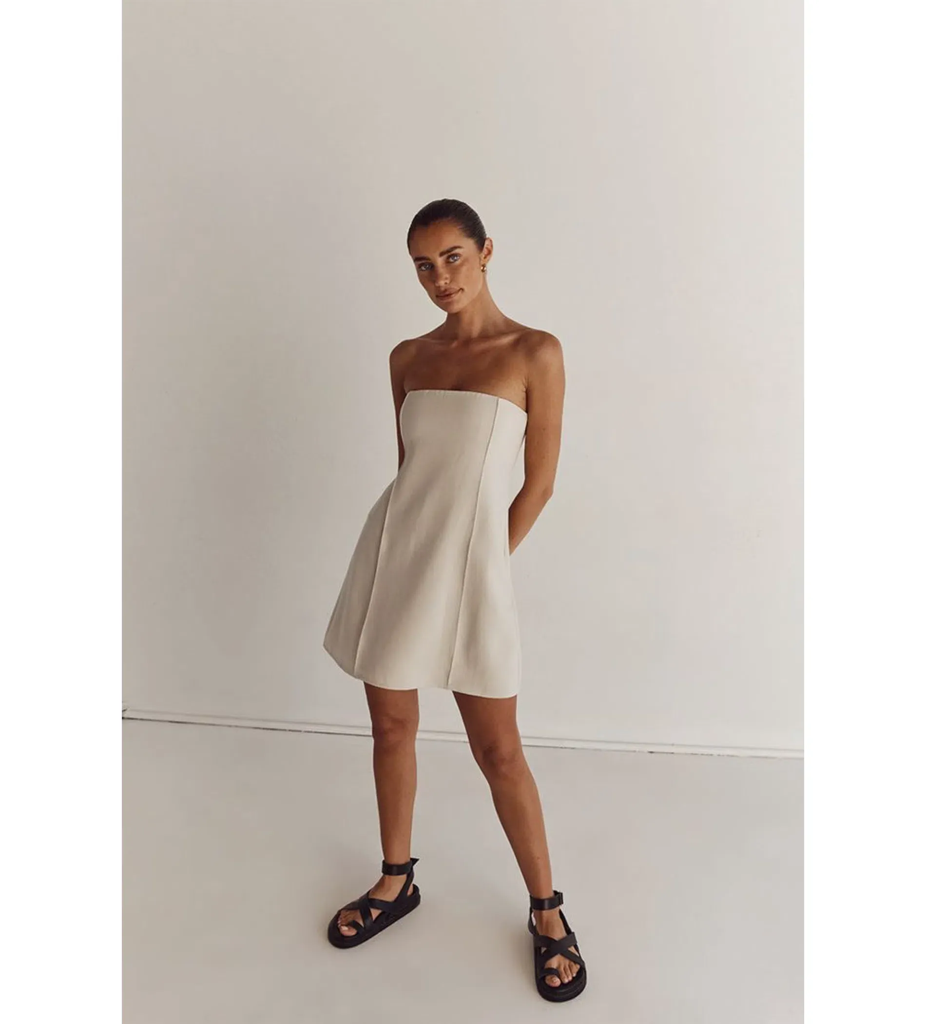 Dissh Rowan Bone Strapless Mini Dress Size AU 10 | The Volte