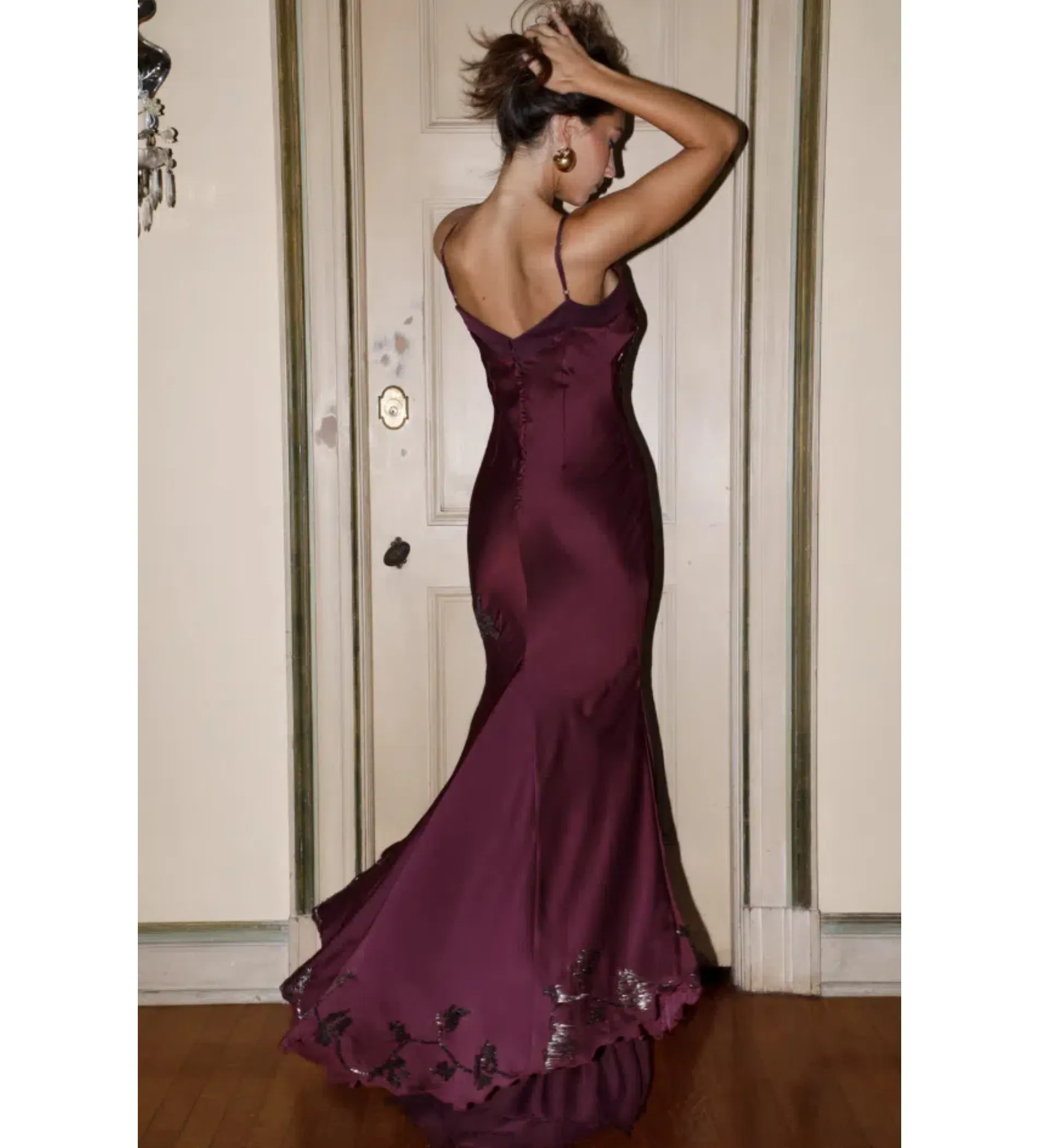 House Of CB Anastelle Limited Edition Maxi Gown Plum Hand Beaded ...