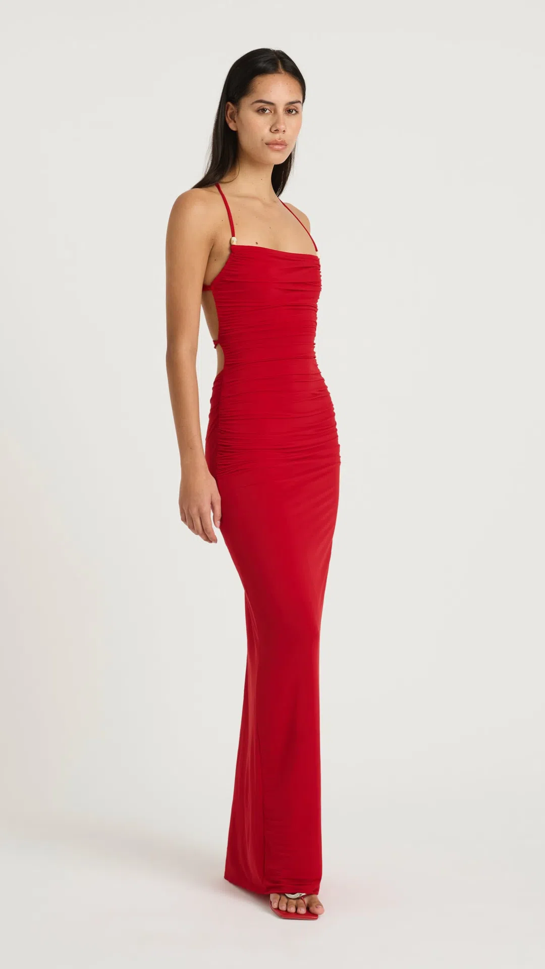 Benni Andy Beaded Maxi Dress in Red Size 10 | The Volte