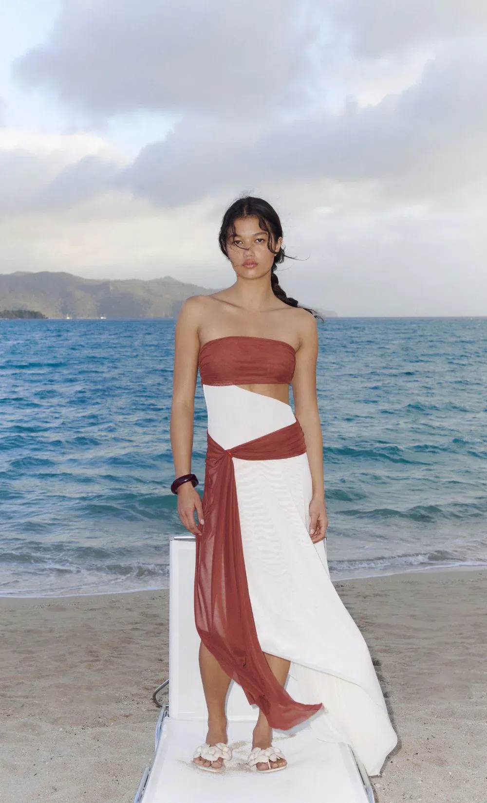 Bec & Bridge AYLA STRAPLESS DRESS RUST / BUTTER CREAM size 6 | The Volte