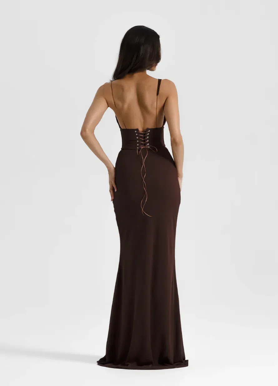 HALLIE GOWN | ESPRESSO - SIZE 8 | The Volte
