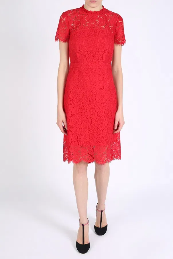 Diane Von Furstenberg Alma Lace Sheath Dress Red Size 8 | The Volte