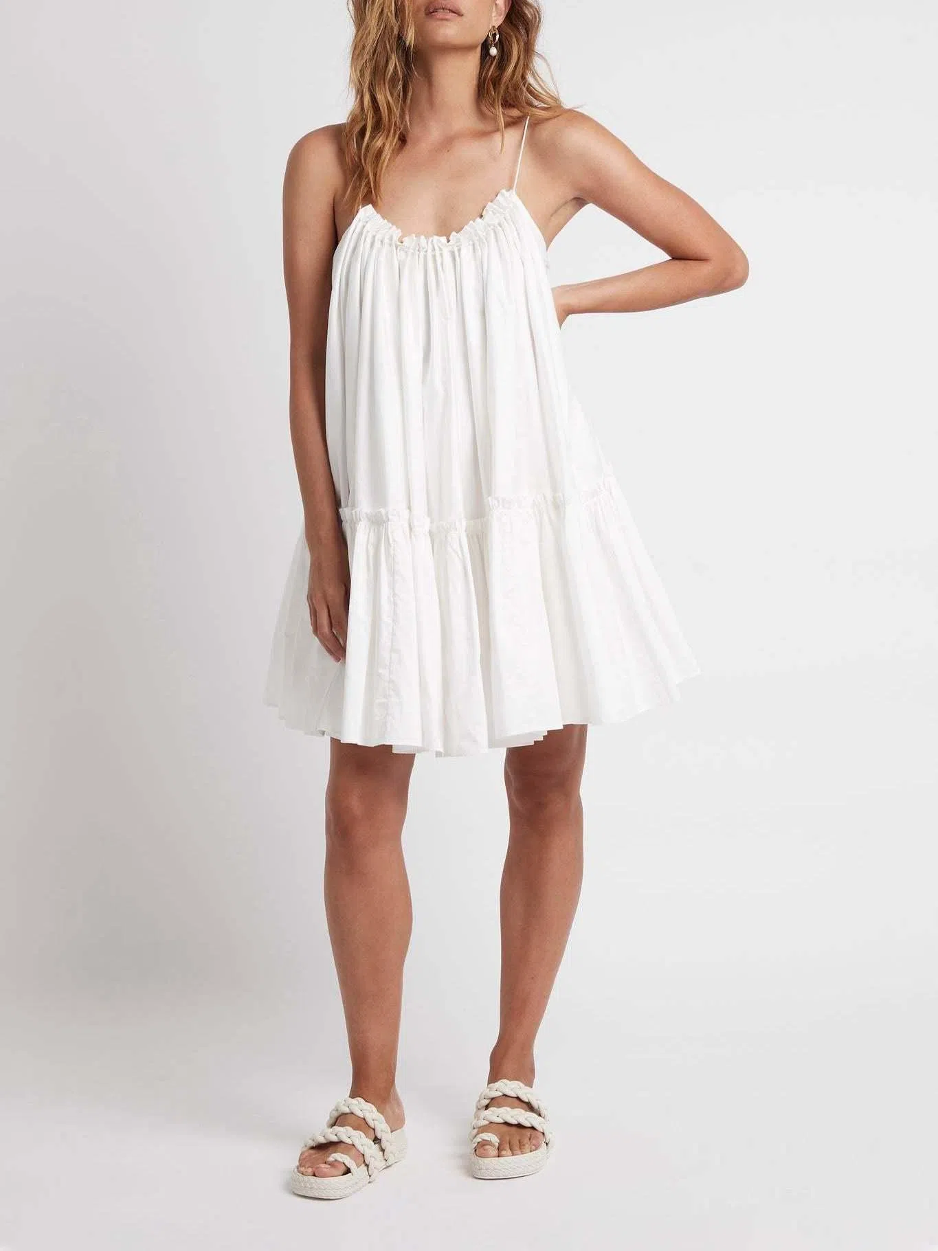 Aje Midsummer Swing Mini Dress Ivory