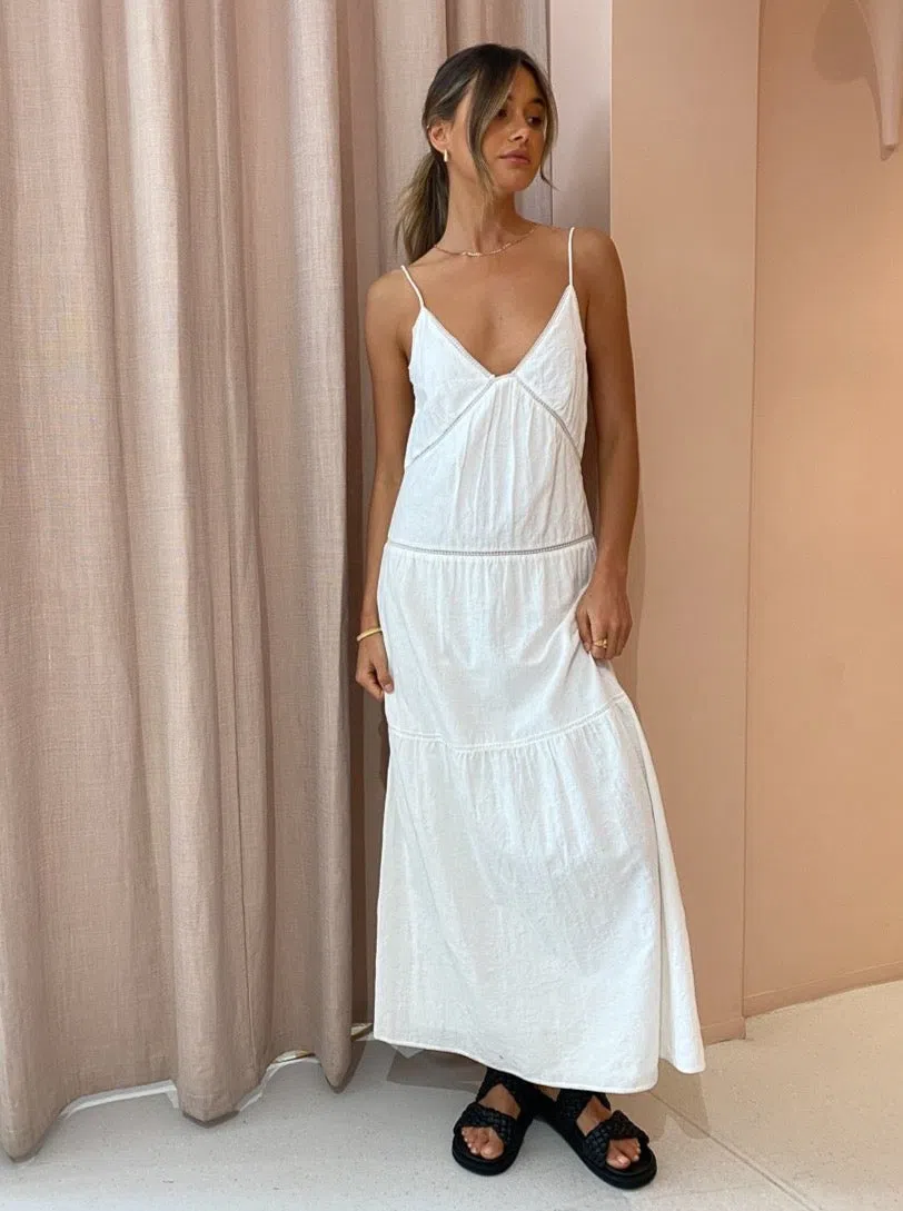 Sir the Label Maja Midi Dress White Size 6 | The Volte