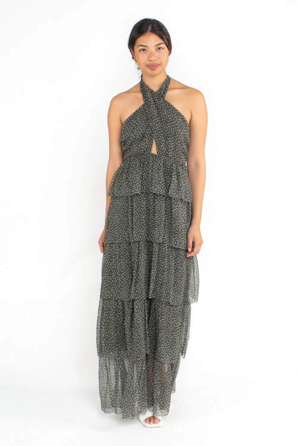 Sir the Label Isabella Halter Gown Green Print Size 1/ Au 10