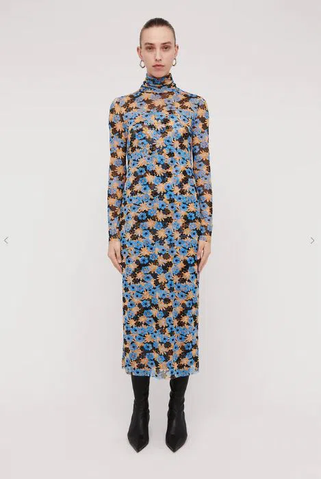 Scanlan Theodore Italian Floral Print Mesh Dress Size 6 | The Volte