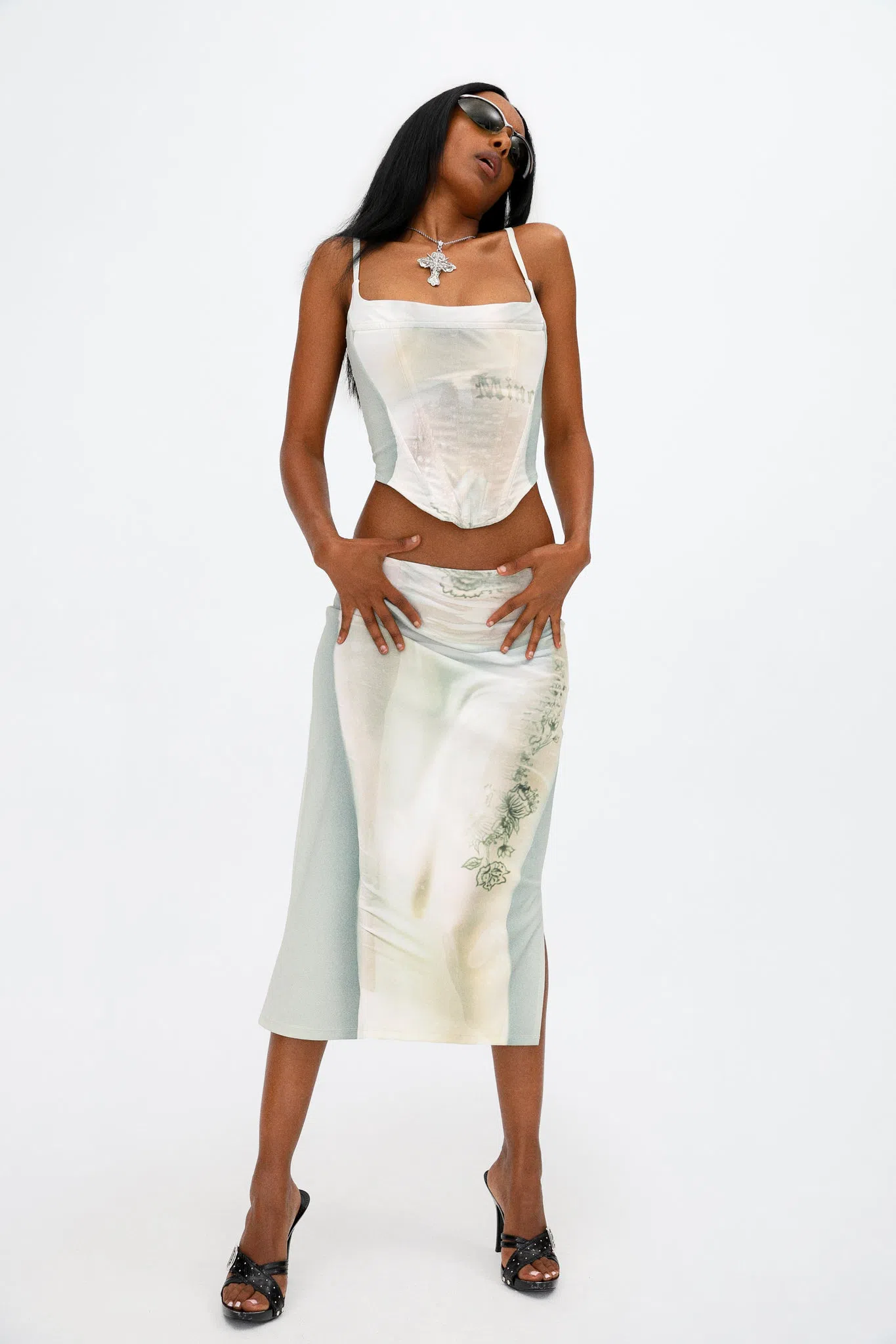 Miaou Heavenly Bodies Venus Corset and Moni Skirt Set Multi Size 4