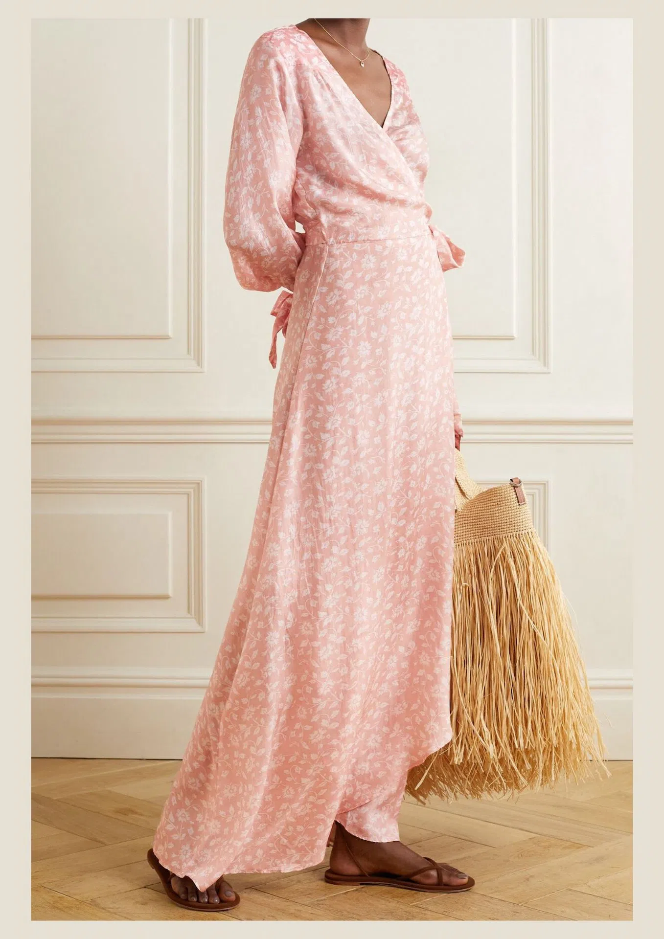 Hannah Artwear Luna Silk Wrap Maxi Dress Floral One Size | The Volte