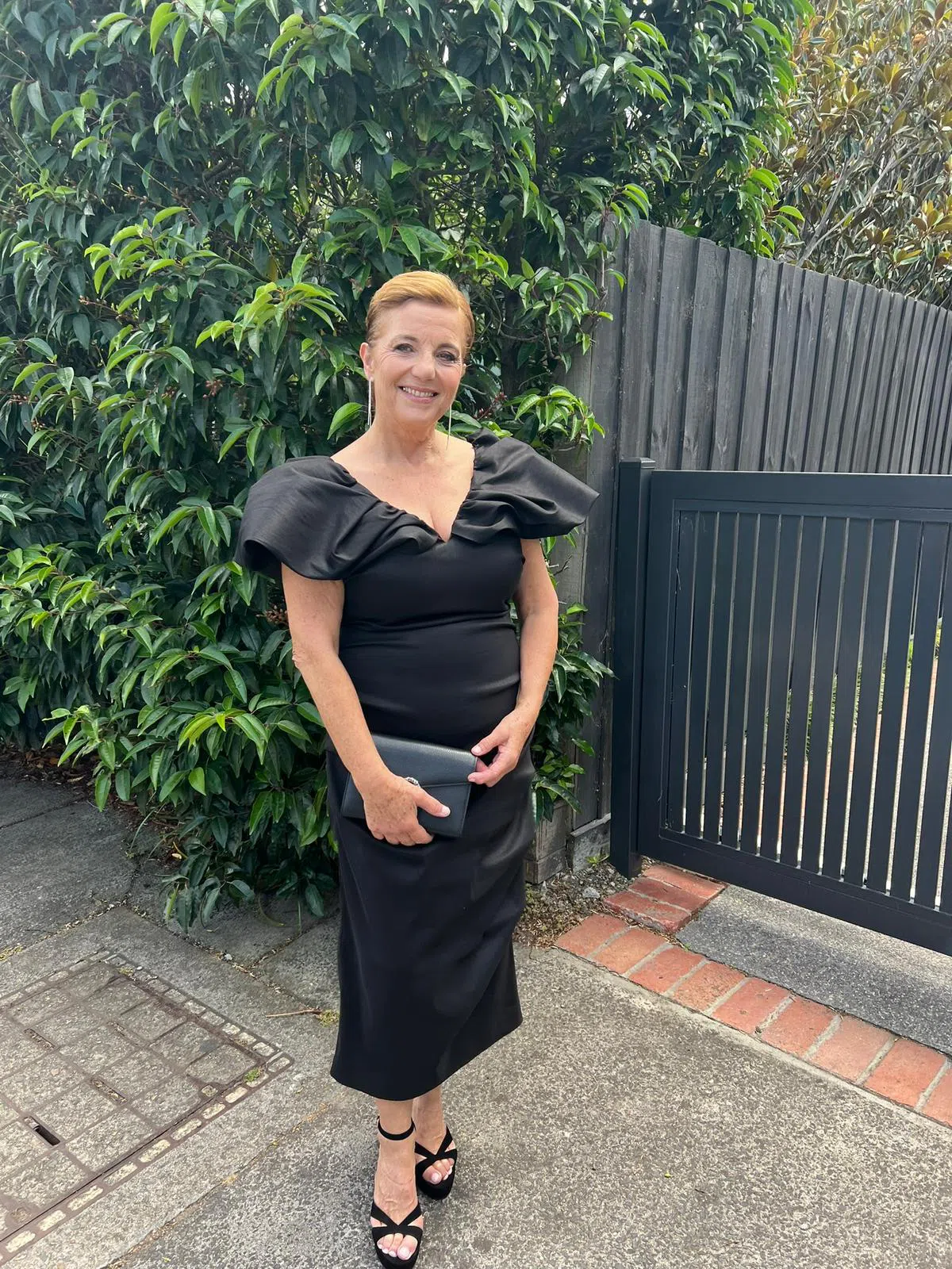 Rachel Gilbert Frey Midi Dress Black AU 14 | The Volte