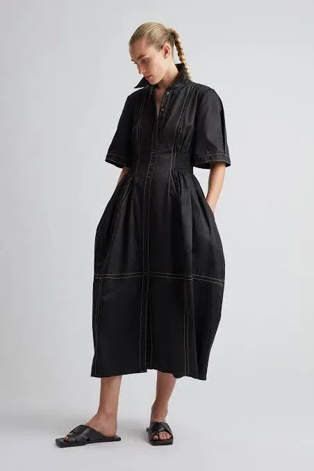 Camilla and Marc Rubin Contrast Stitch Dress Black Size 6 | The Volte
