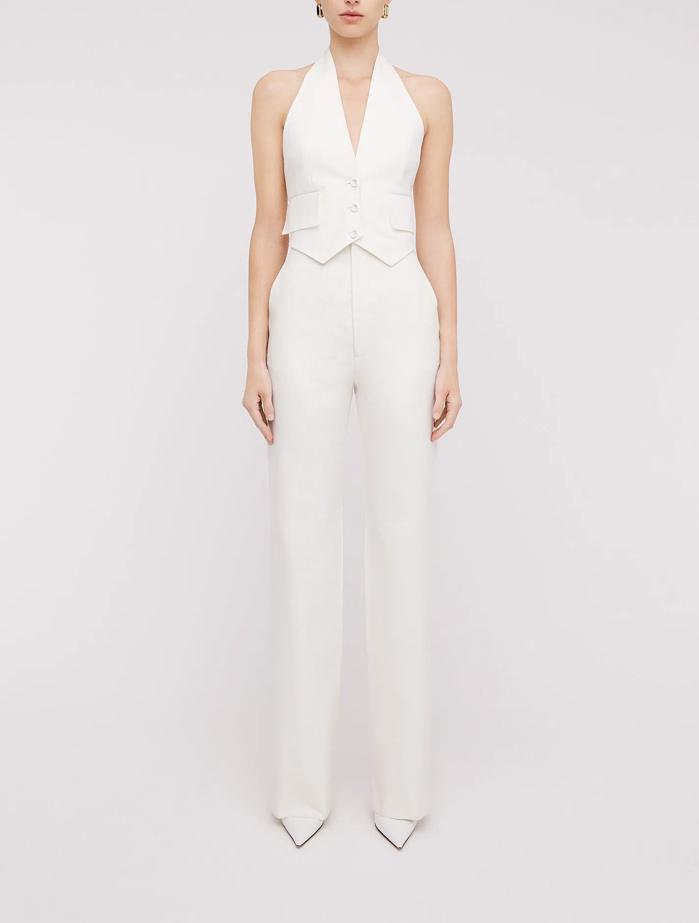 Scanlan Theodore Double Cotton Waistcoat and Trousers Set Alabaster Si