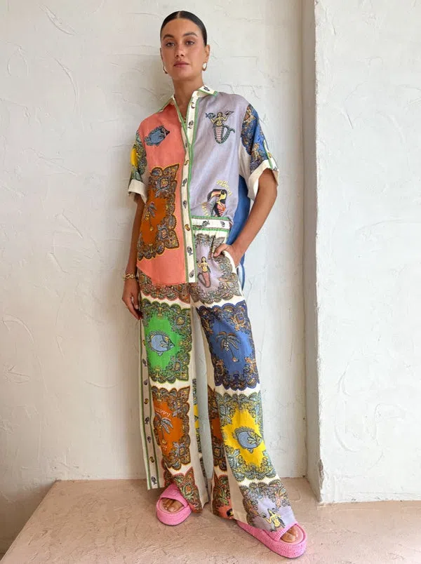 Alemais Trippy Troppo Shirt and Pant set Print Multi-colored Size AU 1