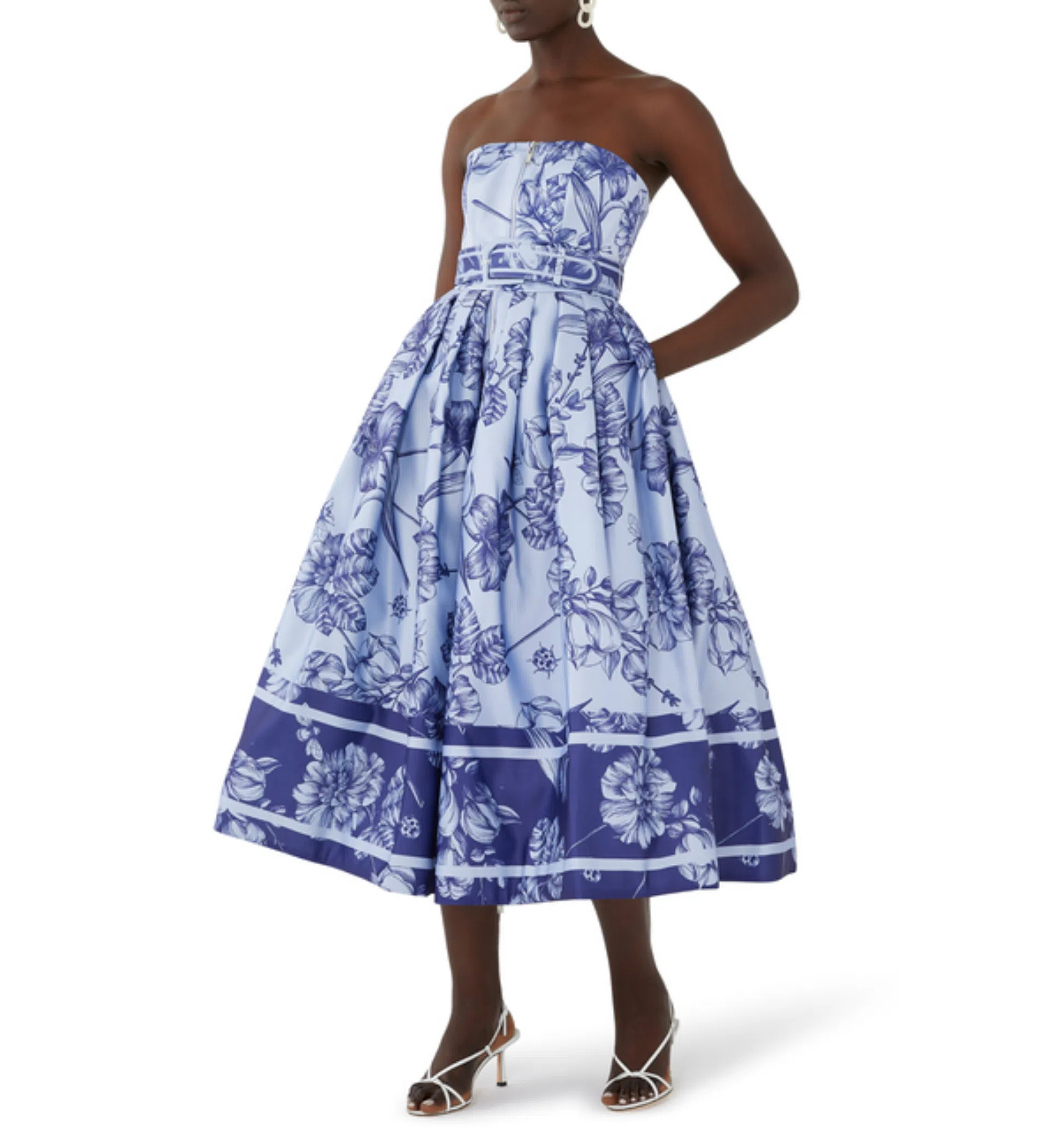 Leo Lin Norine Bustier Midi Dress Harmony Print in Hyacinth Size AU 10 ...