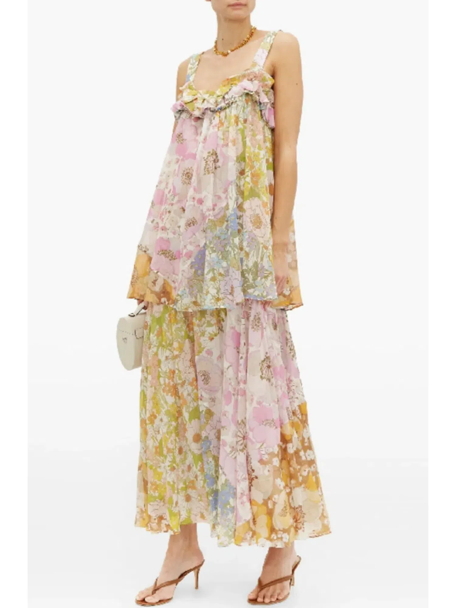Zimmermann Super Eight Tiered Floral Maxi Dress Multi Size 0 / AU 8