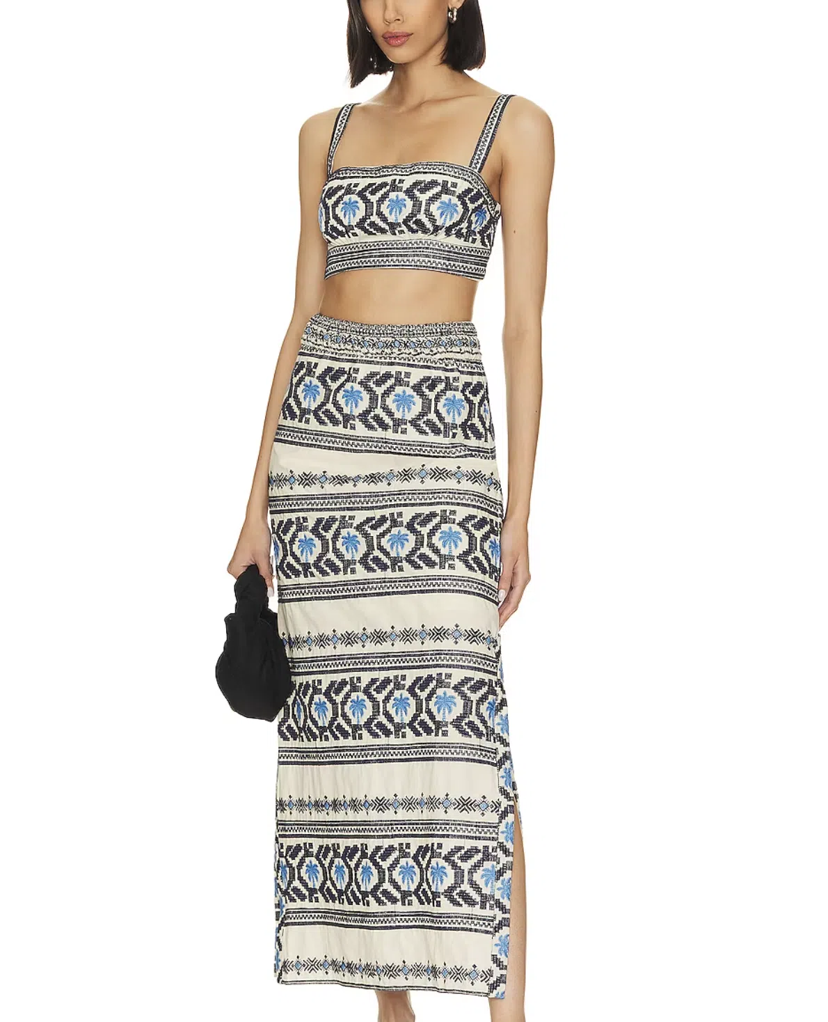 Johanna Ortiz Breeze Crop Top & Namtrik Maxi Skirt Set Print Size 8