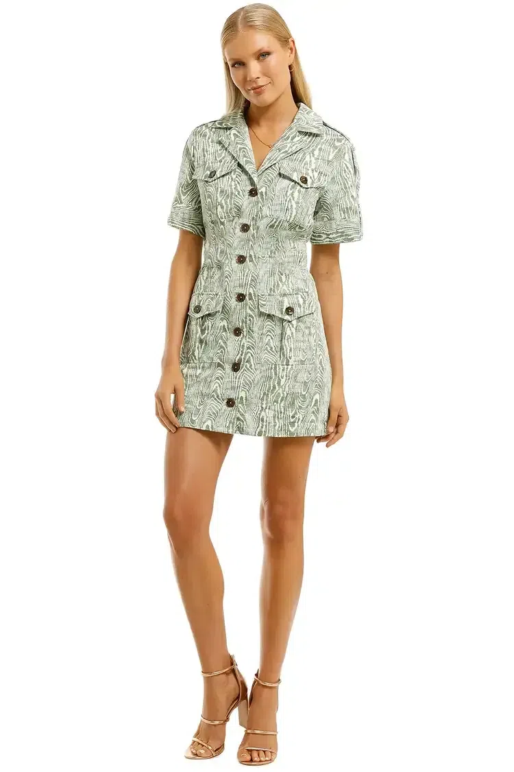 CMEO Collective Energised Dress in Ivy Woodgrain Size 6 | The Volte