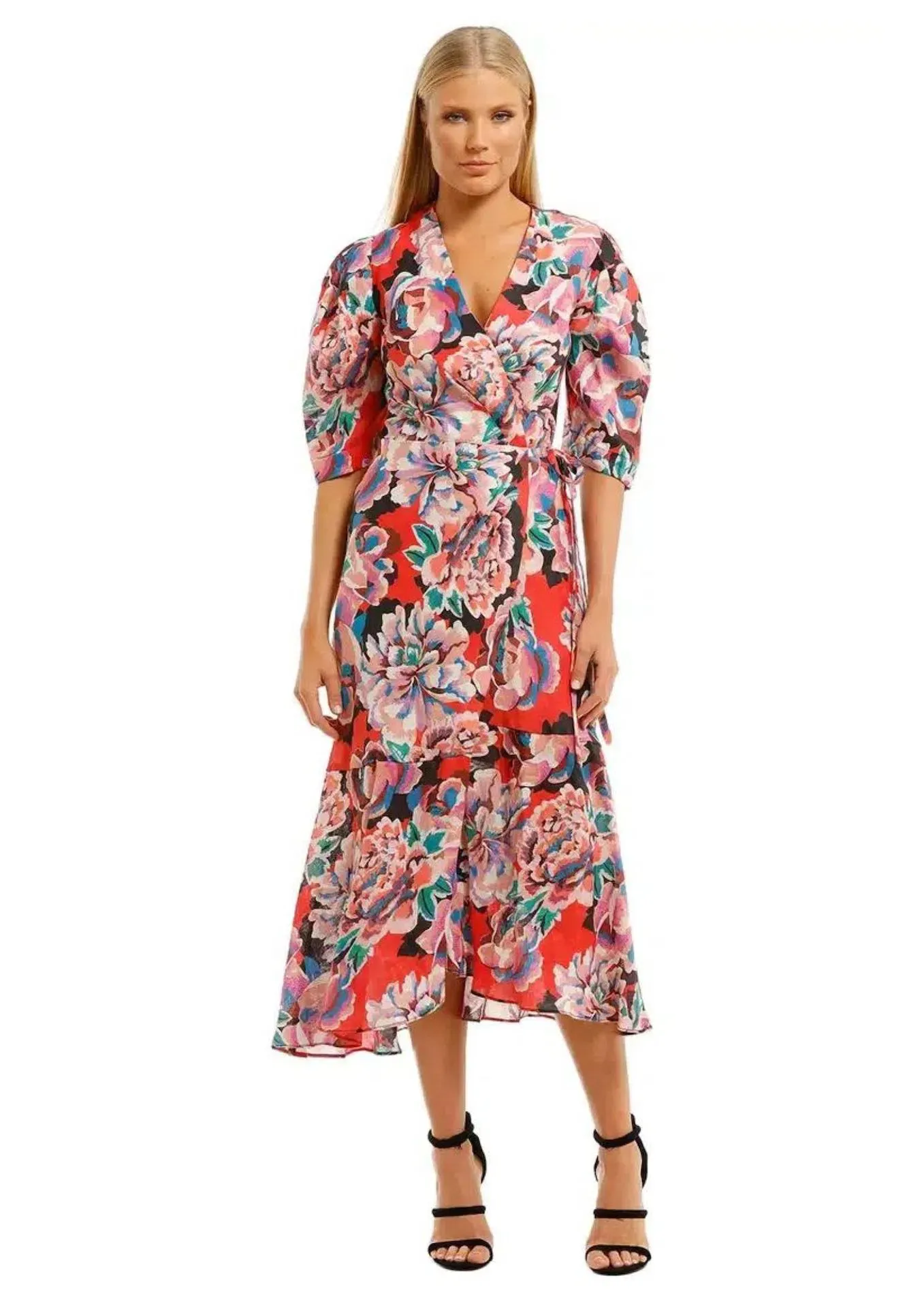 Ginger & Smart Flourish Wrap Midi Dress Floral Size 10 | The Volte