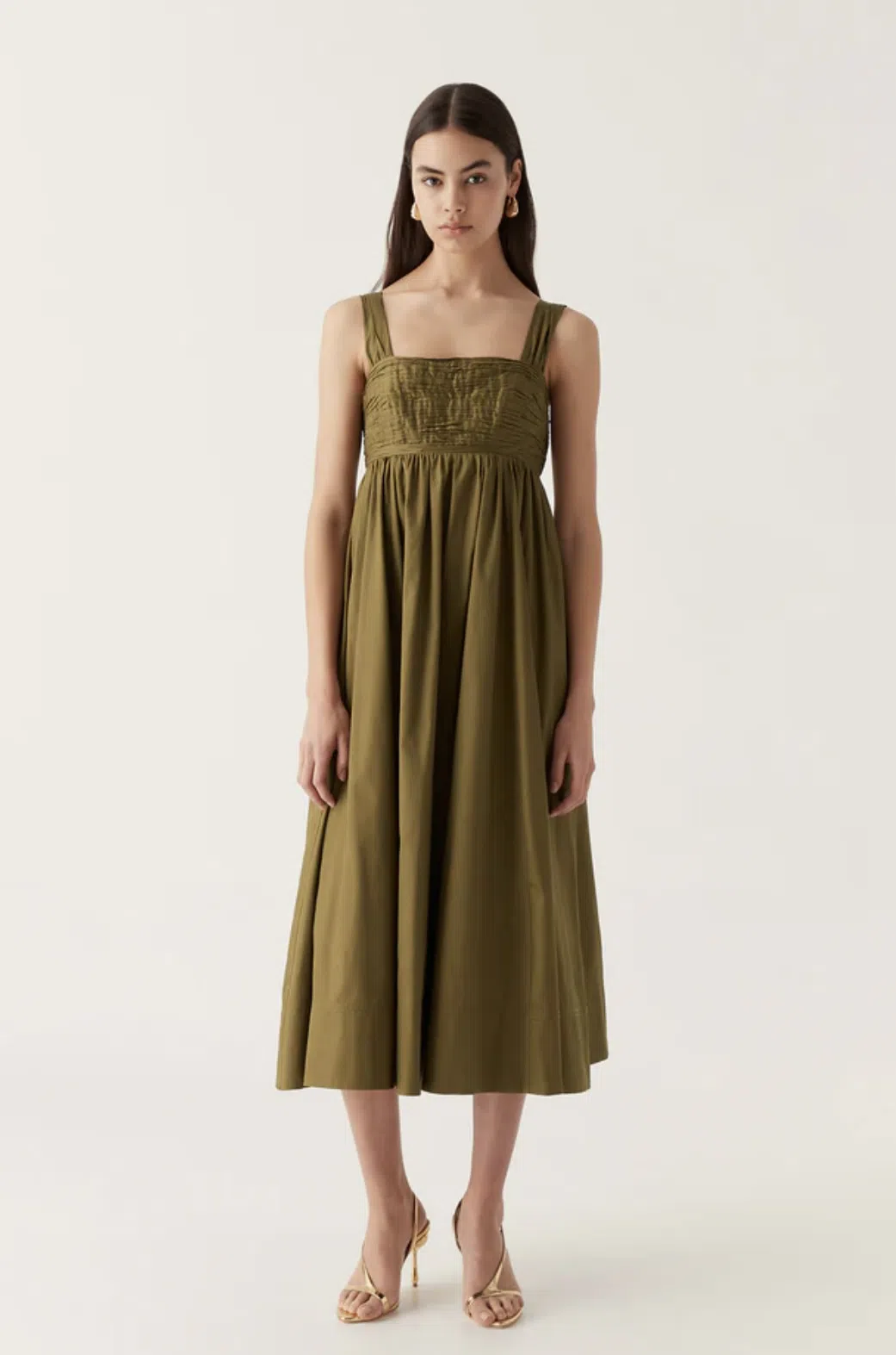 Aje Nova Tie Back Midi Dress Green Size 14 | The Volte